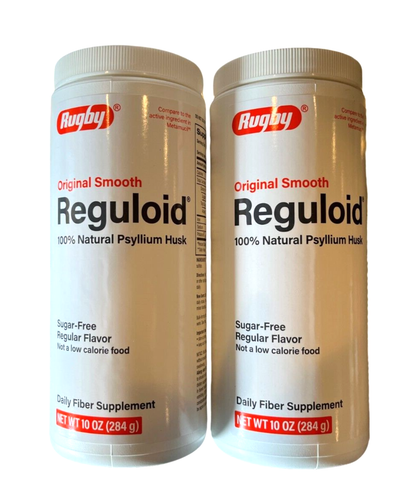 Rugby REGULOID Laxative Powder SUGAR FREE Regular Flavor 10oz ( 2 pack ...