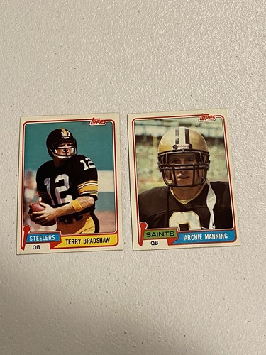 Archie Manning/Terry Bradshaw 1981 Topps LOT x2 VG | eBay