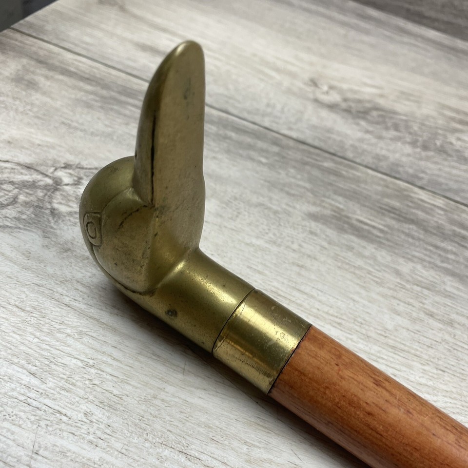 Vintage Fine Wood Solid Brass Duck Head Cane Walking Stick 34” | eBay