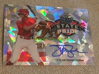 TYLER SODERSTROM 2020 Leaf Metal Draft State Pride Crystal AUTOGRAPH ...