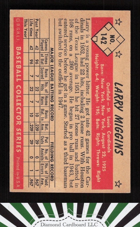 1953 Bowman Color #142 Larry Miggins VGEX | eBay