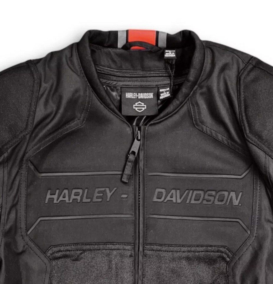 Harley-Davidson Men’s Plus Brawler Mixed Media Black Jacket Padded ...