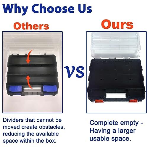 Double Side Tool Box Organizer Hardware Storage Box Portable Small ...