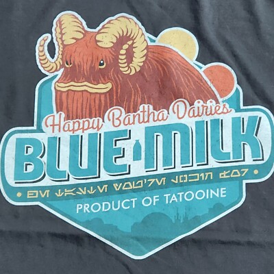 Happy Bantha Diaries Blue Milk T-Shirt Sz Large Star Wars Tee | eBay