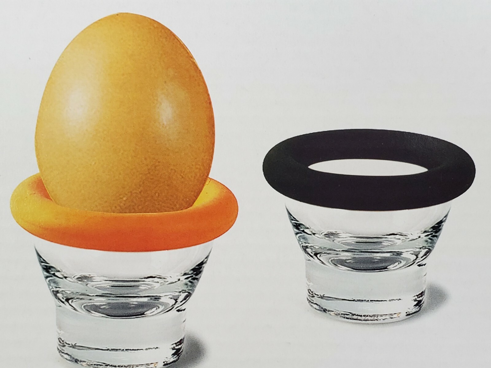 Clear Glass Egg Cup 4 Cups Set with Edge Guard Set of 4 Clear Glass Egg ...