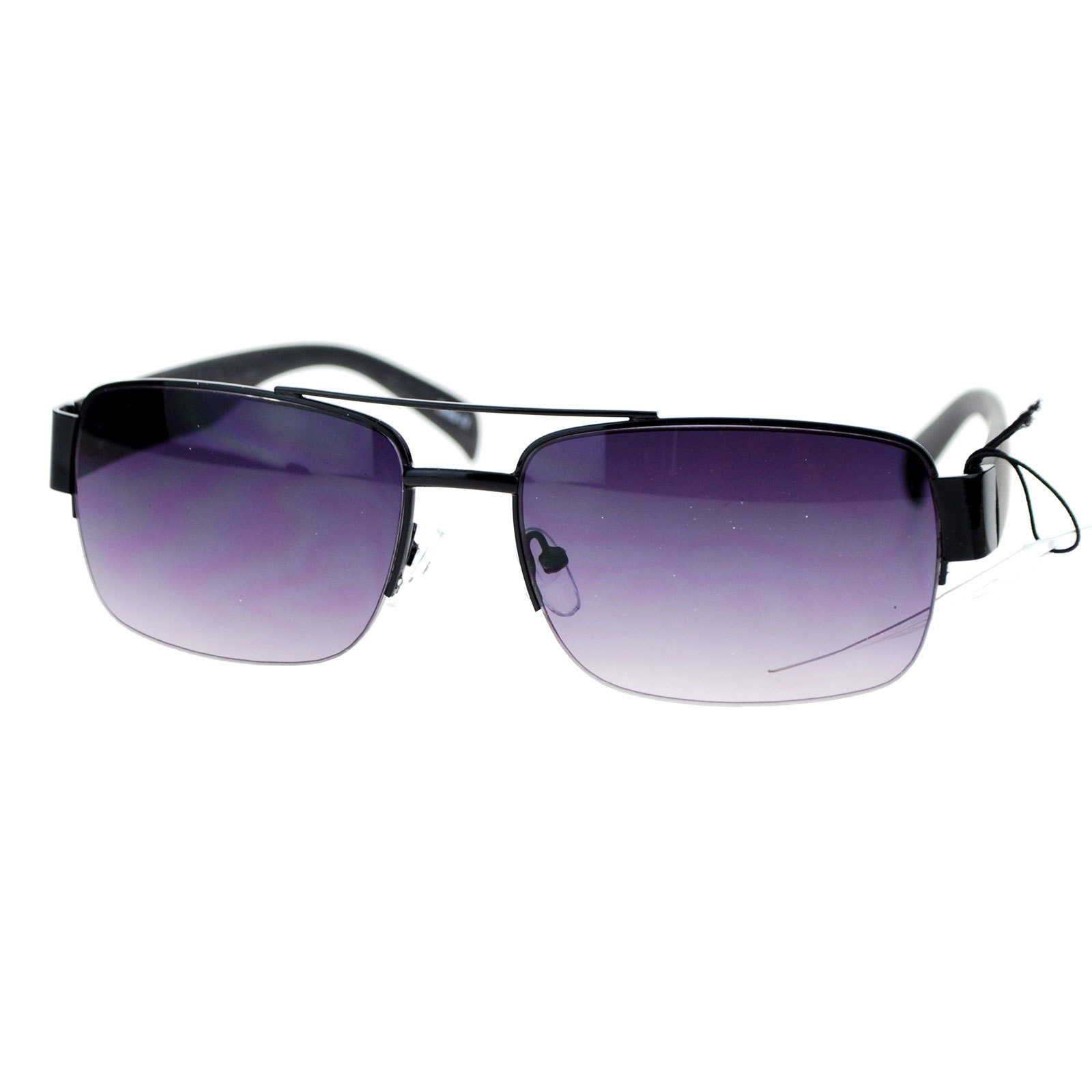 Half Rim Rectangular Frame Sunglasses Flat Top Designer Fashion | eBay