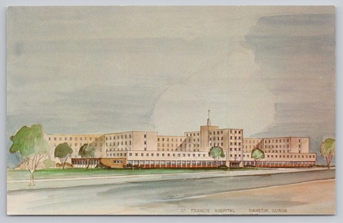 St Francis Hospital Building Evanston Illinois IL Chrome Postcard Vtg ...