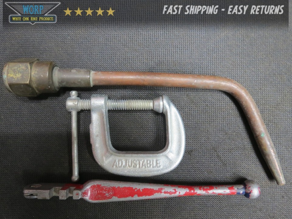 VINTAGE USA CARPENTRY TOOLS SQUARE SCRIBE SPADE BIT C CLAMP THERMOMETER ...