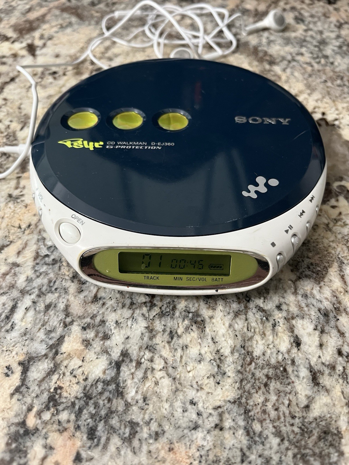 Vintage SONY Walkman D-EJ360 PSYC CD-Player Blue/White - TESTED & WORKS ...