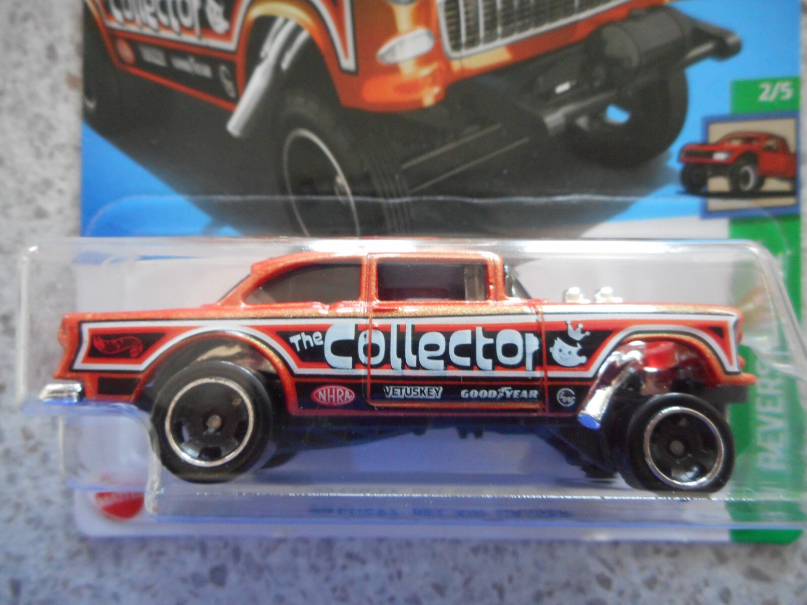 2024 HOT WHEELS DIE CAST HW REVERSE RAKE 1955 CHEVY BEL AIR GASSER CAR ...