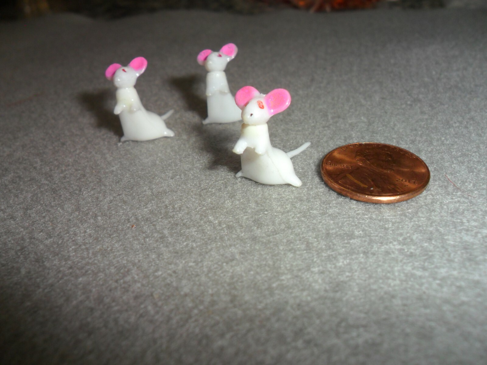 Plastic Miniature Vintage White Mice | eBay