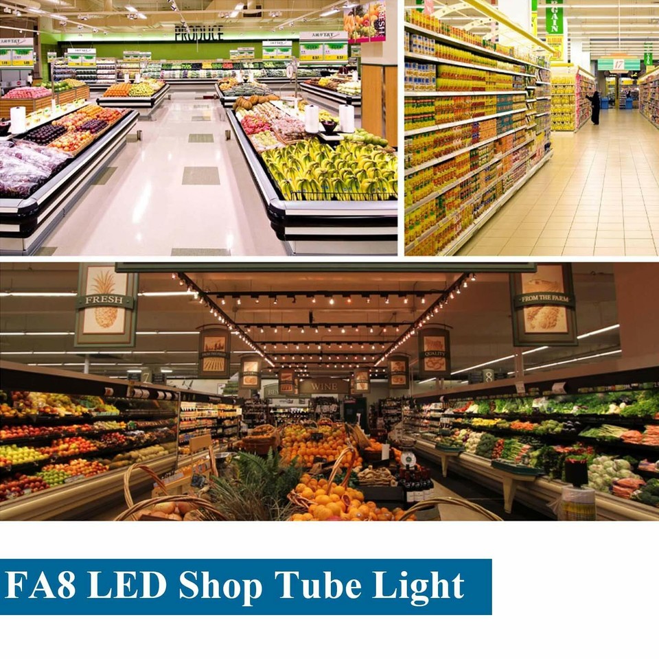 8FT FA8 LED Shop Light Bulb 72W Single Pin T8 T10 T12 LED Tube Light ...