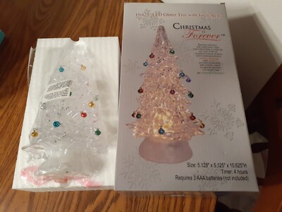 BNIB Christmas Is Forever 10.6" LED GLITTER TREE w/ Jingle Bells | eBay