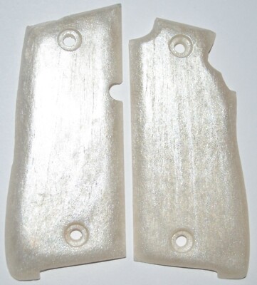 FI Industries Model D 380 pistol grips smooth pearl white plastic | eBay