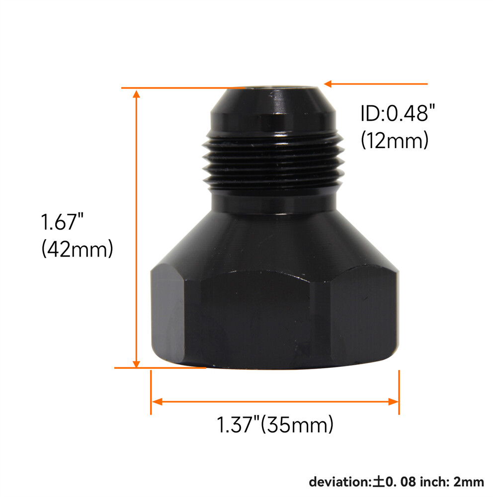 12AN Female to 10AN Male Thread Aluminum Straight Hose Reducer Extender ...