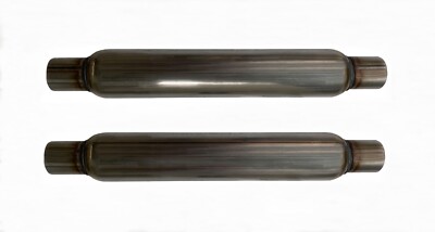 Two 2.25" In/Out Universal Glass Pack Exhaust Resonator Muffler 23"L | eBay