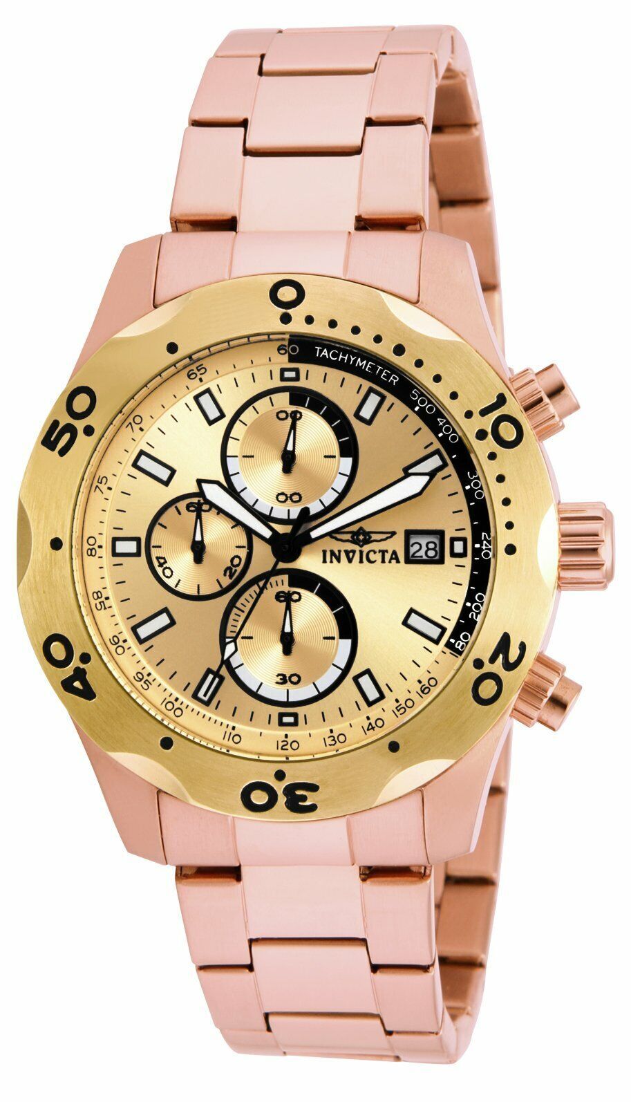 Invicta Specialty 45mm Pink Stainless Steel Case, Pink Stainless Steel ...