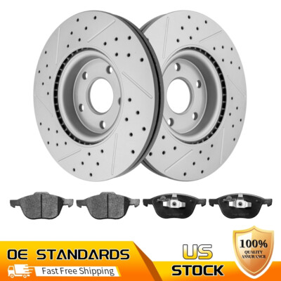 Front Drilled Brake Rotors Pads Kit for Ford Escape C-Max 2013 - 2017 ...
