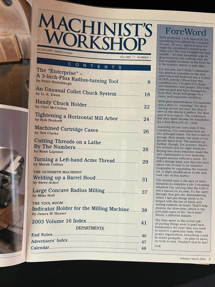 The Home Shop Machinist Magazine February March 2004 | eBay