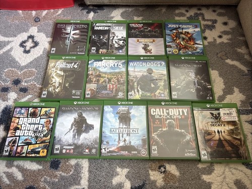 Lot Of Thirteen (13) Xbox One Assorted Video Games GTA COD Others ...