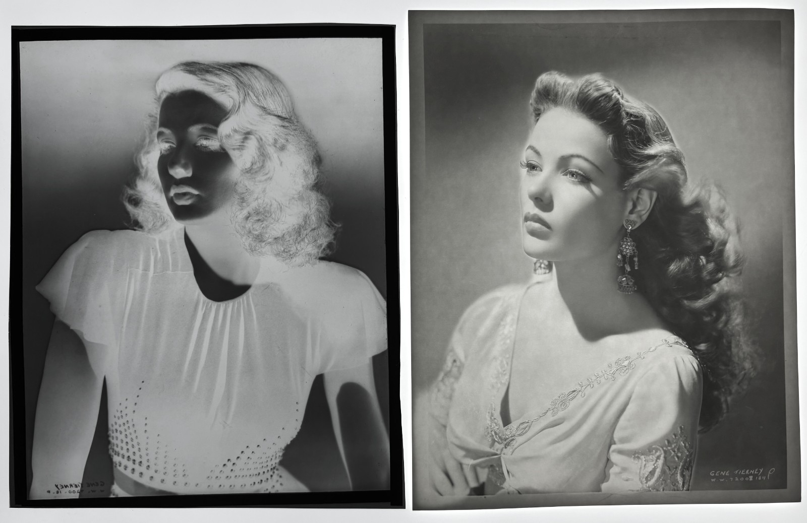 KC137-141 GENE TIERNEY Vintage 8"x 10" Photo + Negative FAMOUS ...