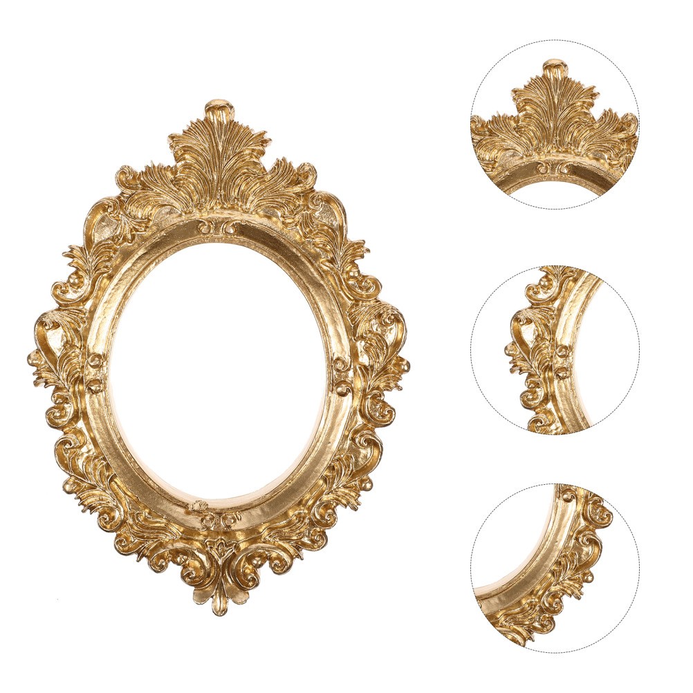 2 Pcs Ornate Gold Frame Vintage Frames Set Picture Mirror Tabletop ...