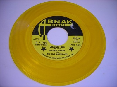 YELLOW VINYL PROMO Michael Rabon & Five Americans Virginia Girl 1969 ...