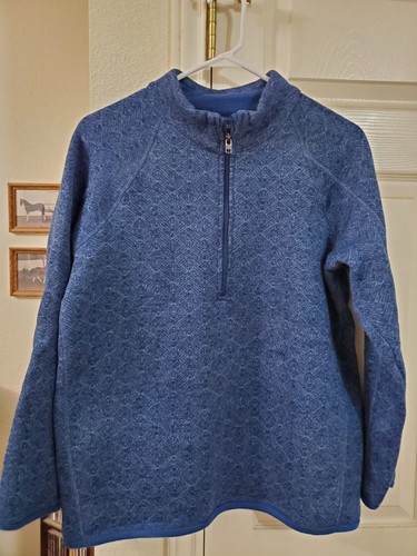 Womens Blue Fleece Pullover 1/4 Quarter Zip Size Medium M | eBay