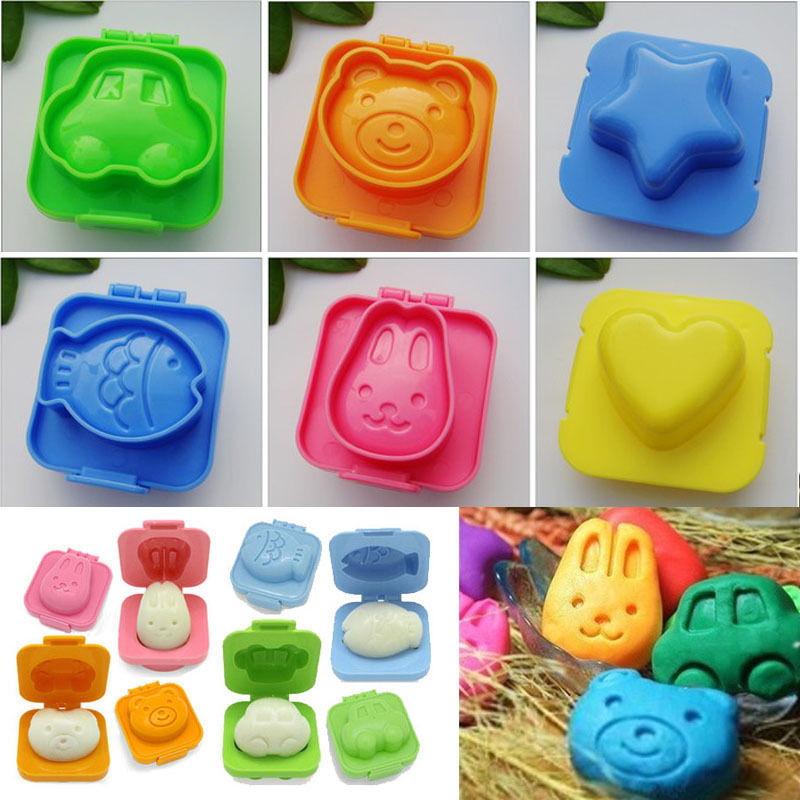 6 Pcs Boiled Egg Sushi Rice Mold Bento Maker Sandwich Cutter Decorating ...