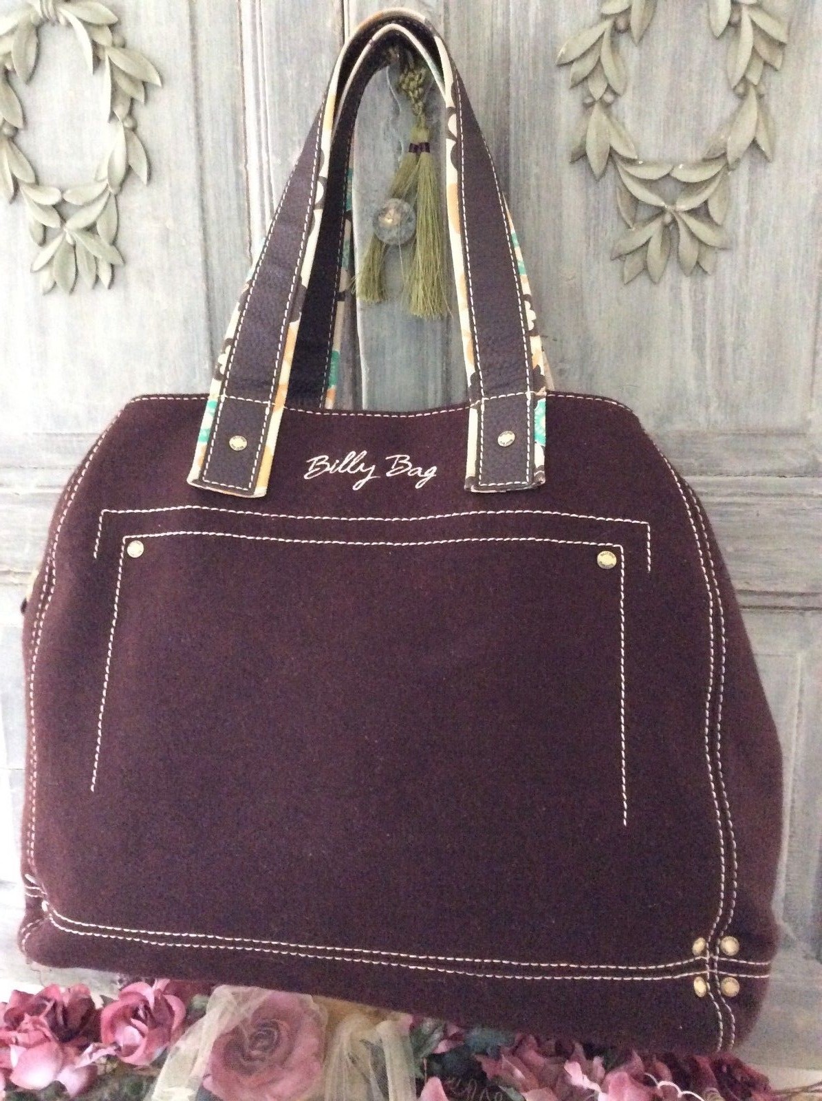 BILLY BAG London Designer ~Large Tote/ Leather Detail ~Lagenlook ...