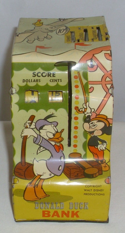 MARX WALT DISNEY DONALD DUCK BANK TIN TOY 1950s | eBay