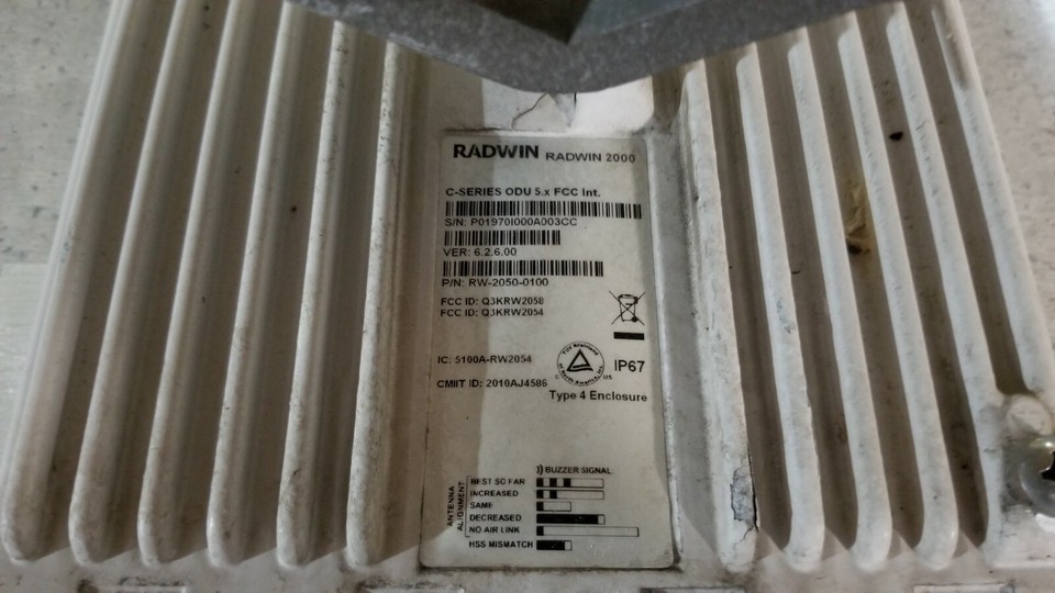 RADWIN 2000 C-Series RW-2050-0100 ODU 5GHz with Integrated Antenna | eBay