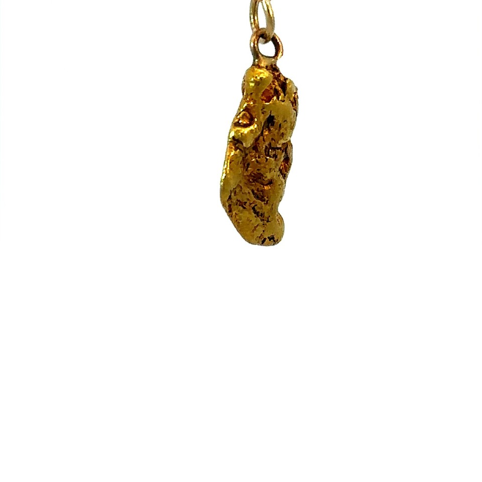 Natural Gold Nugget And 14K Yellow Gold Loop Pendant - J428 | eBay
