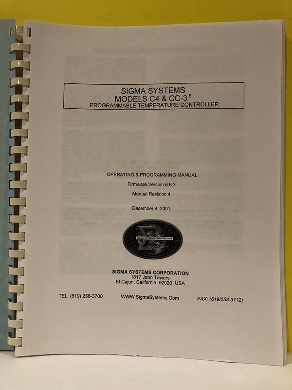 Sigma Systems C4 & CC - 3/5 Temperature Controller Operating ...