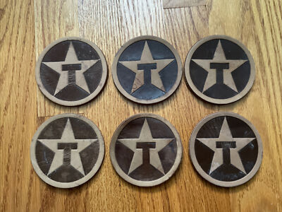 Vintage Rare Texaco Brand Leather Round Coaster-Set Of 6 | eBay