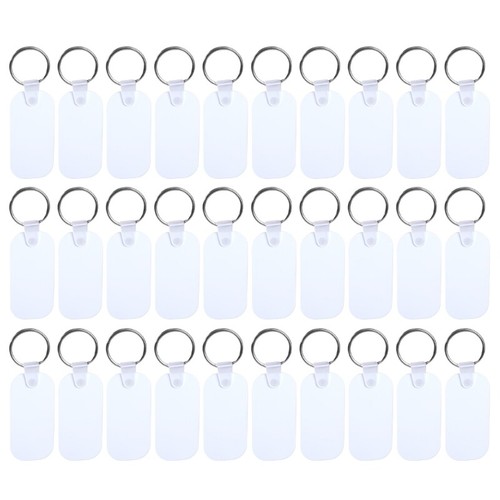 30 Set Double Sided Sublimation Keychains Aluminum Blank Keyrings ...