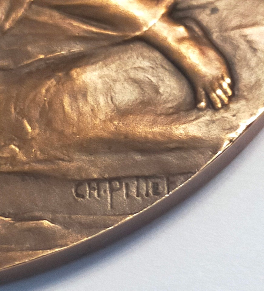 MEDAILLE Bronze gravure CH PILLET - vers 1950 – femme allégorie de l ...