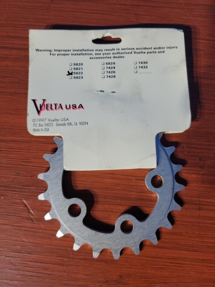 NOS, Vuelta ATB Chainring 22T 58mm BCD for MTB Triple CNC Machined T6 ...