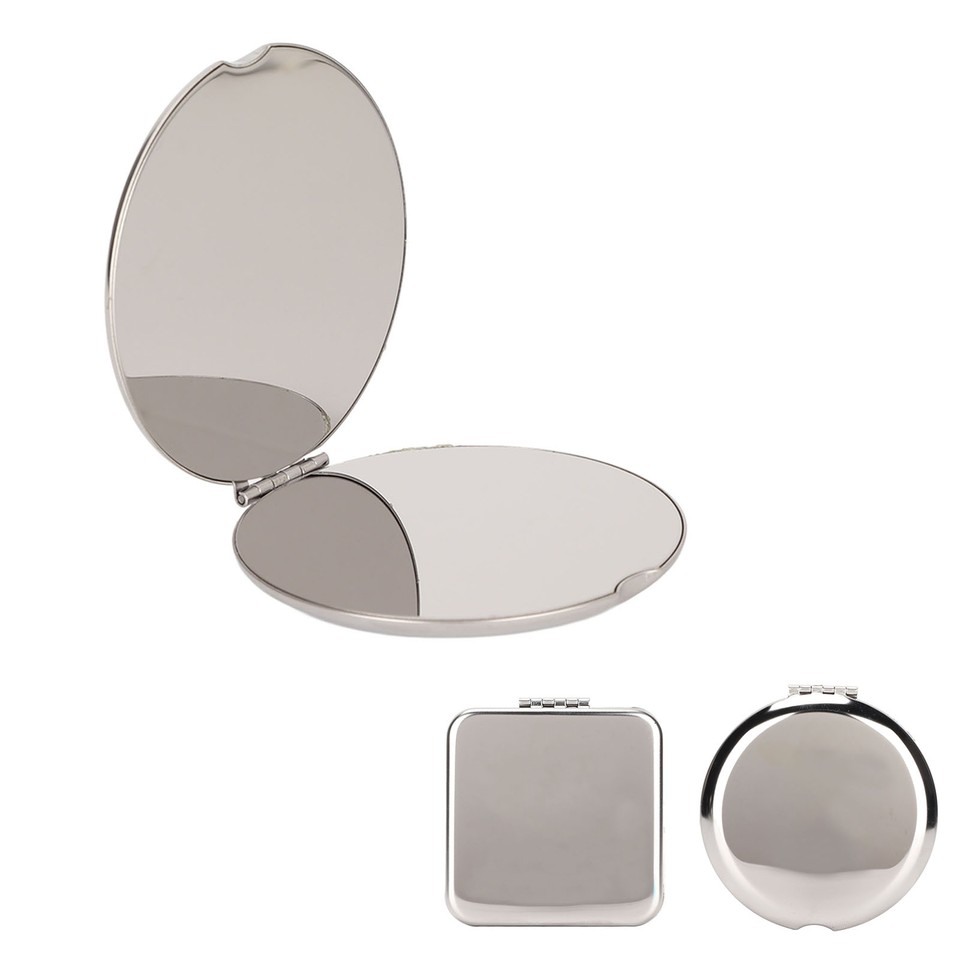 Pocket Mirror Double Sided Foldable Stainless Steel Small Purse Mirror ...