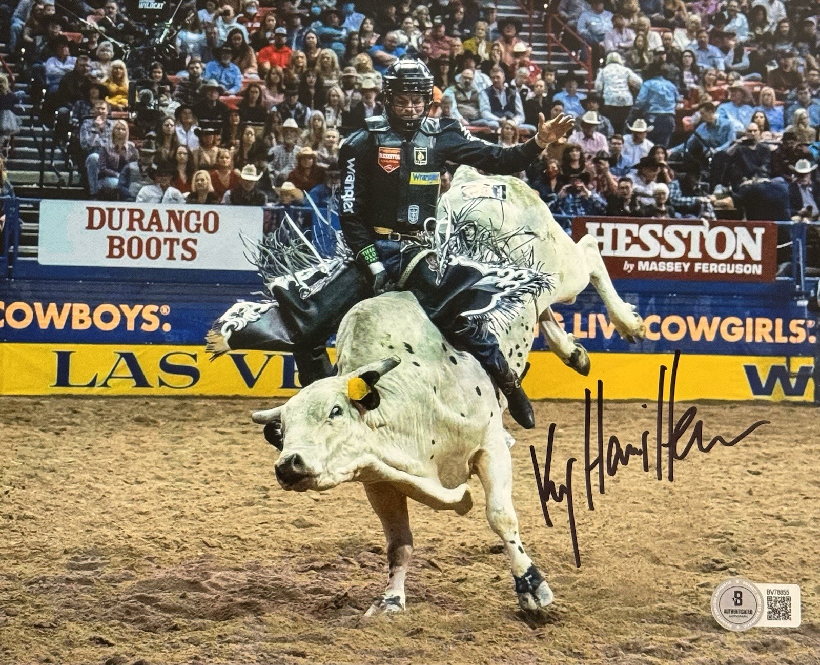 Ky Hamilton Signed Autographed NFR Wrangler Rodeo 8x10 Photo Bull Rider ...