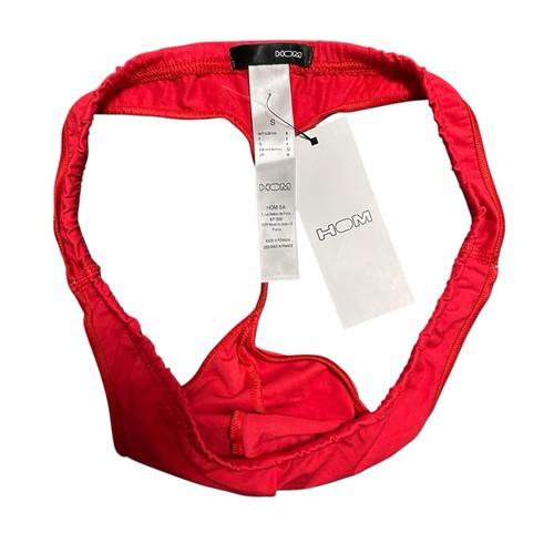 HOM Freddy G-string Thong Underwear Men’s Size S Red Cotton Stretch ...