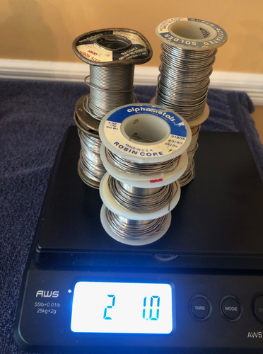 approx. 2 lbs. rosin core solder - Nassau/Radio Shack/Alphametal/Super ...