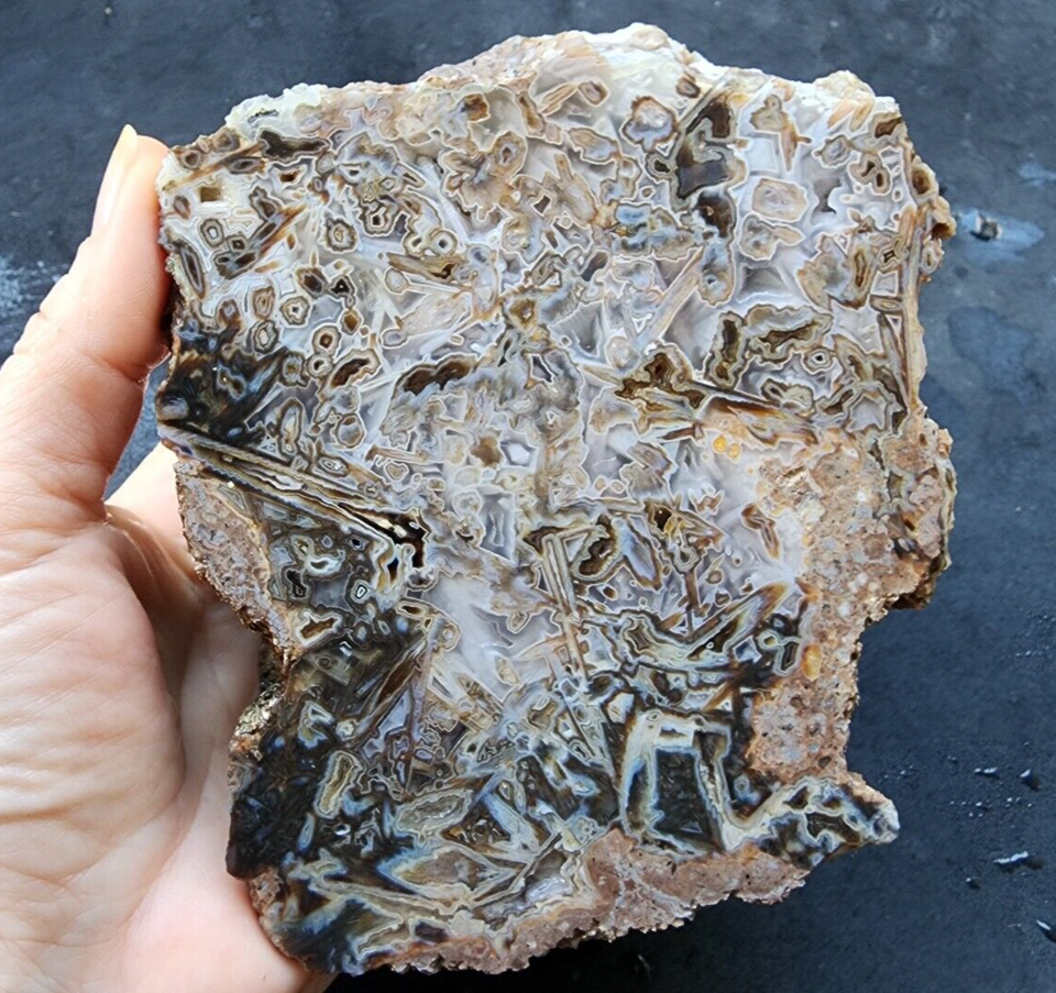 34.03 oz (965 gr) Agate Slab, Pseudomorph Agate, Lapidary Slabs, Agate ...