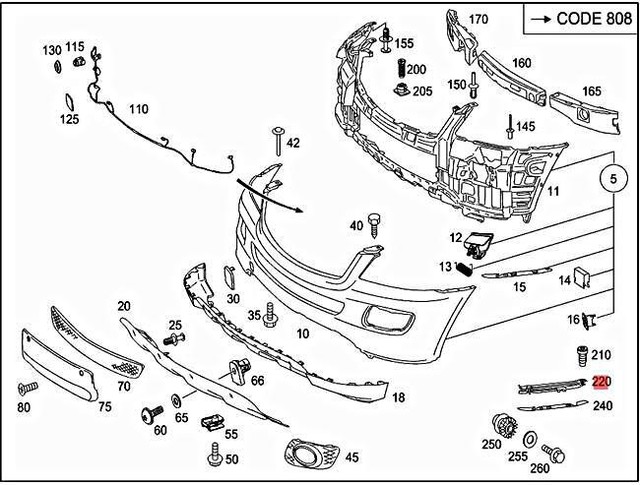Genuine Mercedes-Benz Ml350 Front Bumper-upper Left Bracket 1648800314 ...