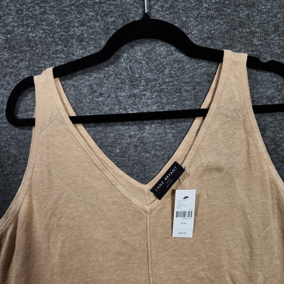 NWT Lane Bryant Linen Blend Sleeveless Tank Top Shirt Womens Plus Sz 22 ...