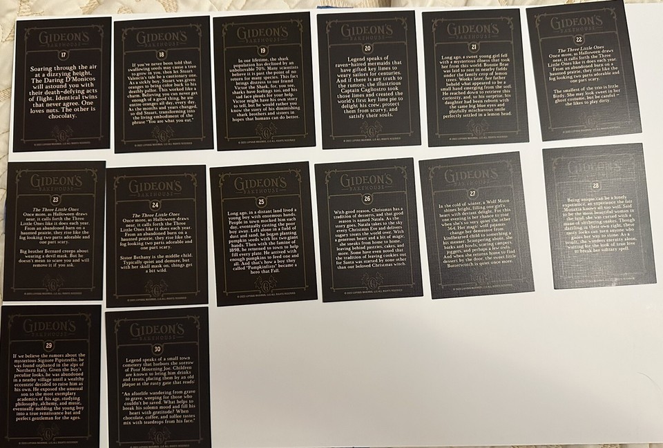 2023 Gideon’s Bakehouse Trading Card Series 2 Complete Set (RARE NOT ...