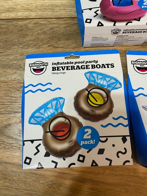 Big Mouth Inflatable Pool Party Beverage Boats Ring Float 2 PK for ...