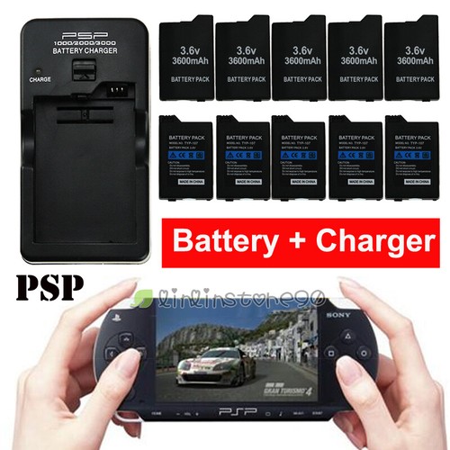 LOT 3600mAh Replacement Rechargeable Extended Battery Pack PSP 2000 ...