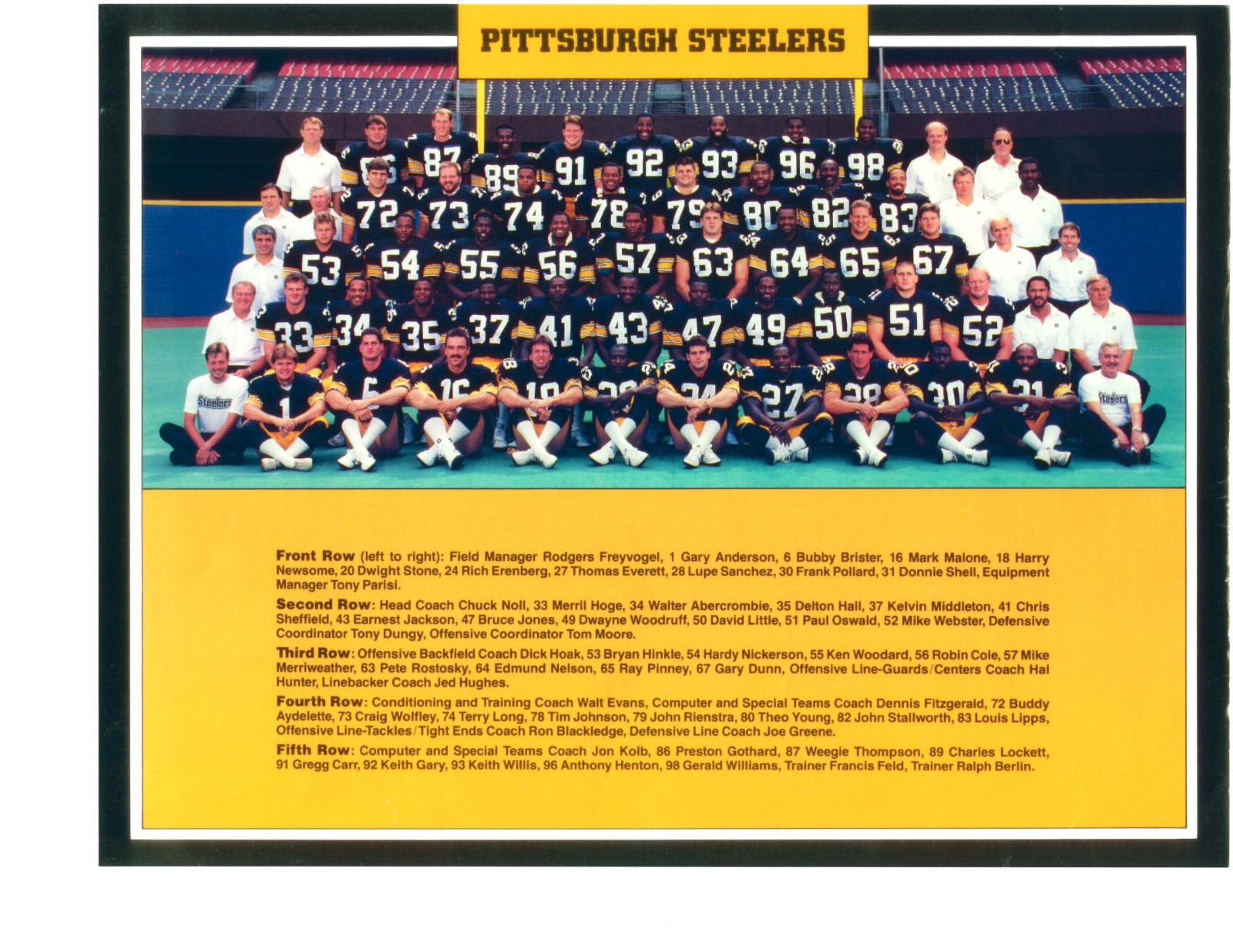 PITTSBURGH STEELERS 8X10 TEAM PHOTOS LOT OF 4 1962 1968 1972 1987 ...