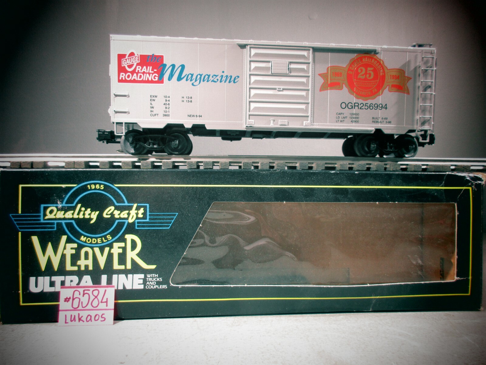 Weaver 25th Anniversary O Scale OG-R 3 rail Boxcar #256994 O.B. C-8 | eBay